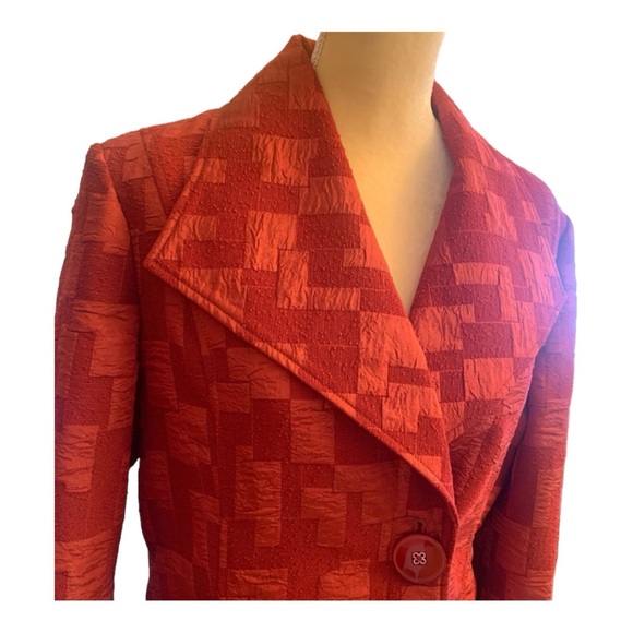 Jackets & Coats | Vintage Fall Jacket Textured Burnt Orange Lined High ...